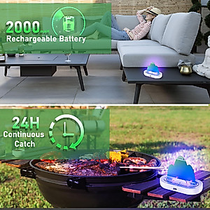 Portable Cordless Double-Sided Fly Trap,Mosquito Trap Outdoor,Fly Repellent,Multi-Effect Indoor Bug Zapper with Bait Box for Fruit Flies,Gnats,Mosquitoes,Moths,for Gardens,Patios,Lawns,Camping