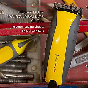 Remington HC5855 Virtually Indestructible Haircut Kit & Beard Trimmer, Hair Clippers for Men (15 pieces) , Yellow