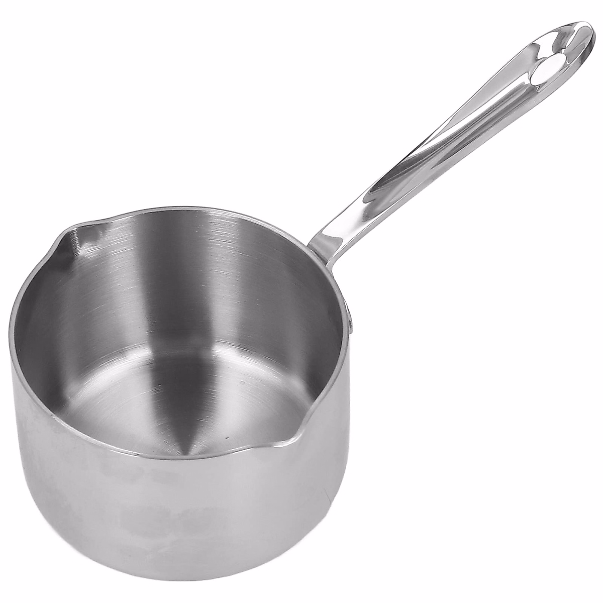 12.9oz Butter Warmer Pot,Boiler Melting Pot,Stainless Steel Hot Milk Pot Chocolate Boiled Sugar Cheese Butter Melting Pot with Dual Pour Spouts for Stove Milk Chocolate Melting