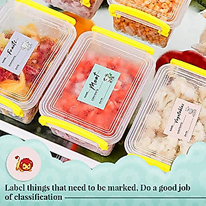 600 Pieces Baby Bottle Labels for Daycare Removable Writable Animal Labels Self-Laminating Water and Oil Resistant Name Labels for Baby Food, Bottles, Daycare (Light Colors)