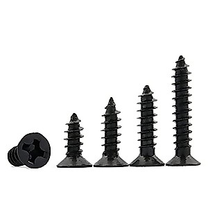 100pcs Self Tapping Screws M1.7 M2 M2.3 M2.6 M3 Laptop Screws Computer Screws Small Philips Pan Head Black Carbon Steel DUO ER (Length : 8mm, Size : M2)
