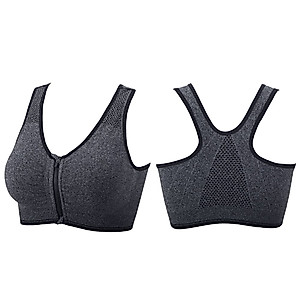 YEYELE Medium Support and Removable Pad Tank Top Racerback Post Surgery Sports Bras for Women