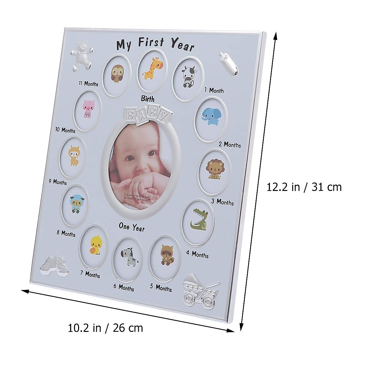 First Year Photo Frame, Newborn Picture Frame, My First Year Newborn Keepsake Frame 12 Months Photo Frame for Memories, Shower, New Mom