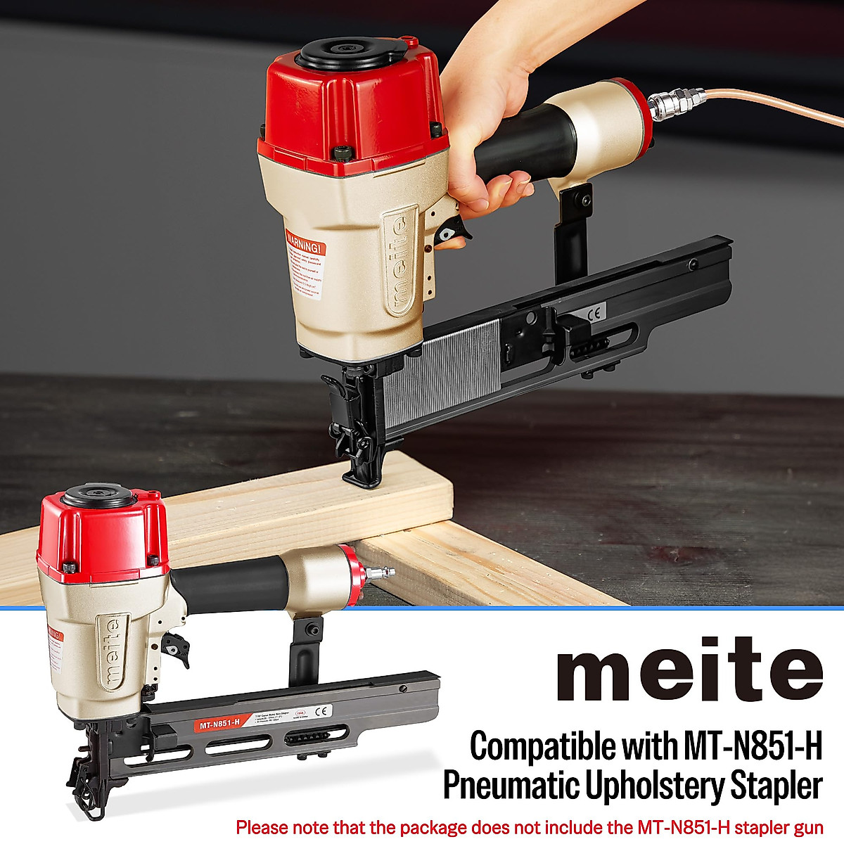 meite 16 Gauge 7/16-Inch Crown Staples, 1-3/4-Inch Length Medium Crown Staples Heavy Duty Galvanized Construction Staples for 16 Guage 7/16-Inch Crown Stapler Guns (10,000 Counts)