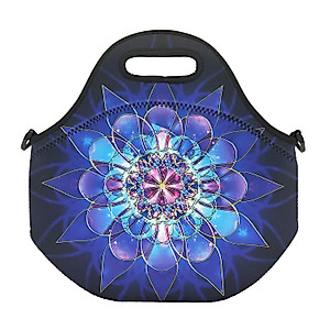 Neoprene Lunch Bags Boxes for Women Men, Insulated Lunch Cooler Tote Bag Box for Office Work Picnic Travel (Blue)