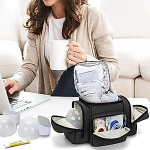 BAFASO Wearable Breast Pump Bag Compatible with Elvie Breast Pump or Momcozy S12 Pro, Tote for Wearable Breast Pump and Extra Parts (Patent Pending), Black