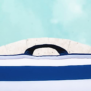 Big Joe Lagoon Lounger No Inflation Needed Pool Float, Americana Nautical Stripe Double Sided Mesh, 5ft Giant