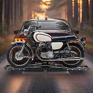 7BLACKSMITHS 500LBS Steel Motorcycle Scooter Dirt Bike Carrier Hauler Anti Tilt Hitch Mount Rack Ramp with 2'' Receiver Trailer Hitch Pin Carrier