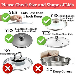 Evelots 6 Pot Lid Organizer for Cabinet Door or Pantry Wall - Closet Door Pots and Pans Lids Holder - Glass or Metal Pan Covers Cabinet Organizer Kitchen Storage - White 6 Tier Lid Rack