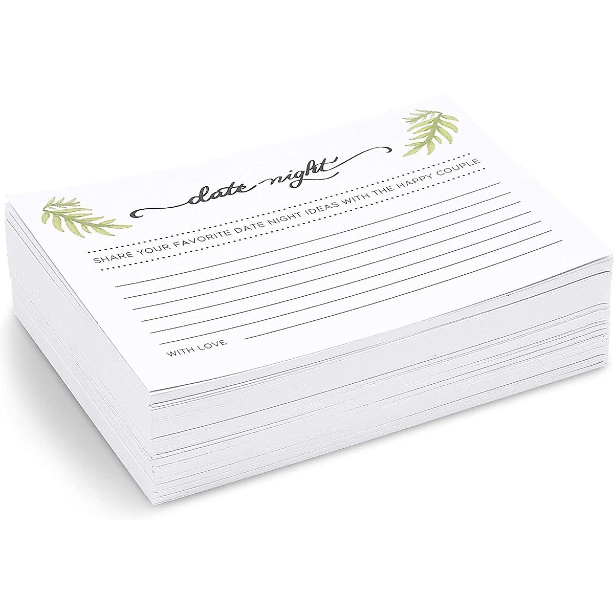Paper Junkie Date Night Idea Cards for Bridal Shower and Wedding (4 x 6 Inches, 100-Pack)