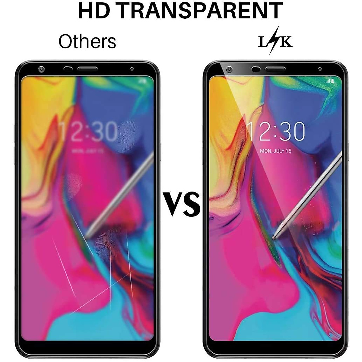 3 Pack LϟK Screen Protector Compatible for LG Stylo 6, Full Cover, Easy Installation, Bubble Free - Black