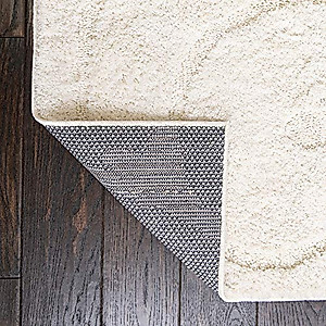 Rugs.com Botanical Shag Collection Rug – 5' x 8' Ivory Shag Rug Perfect for Living Rooms, Large Dining Rooms, Open Floorplans