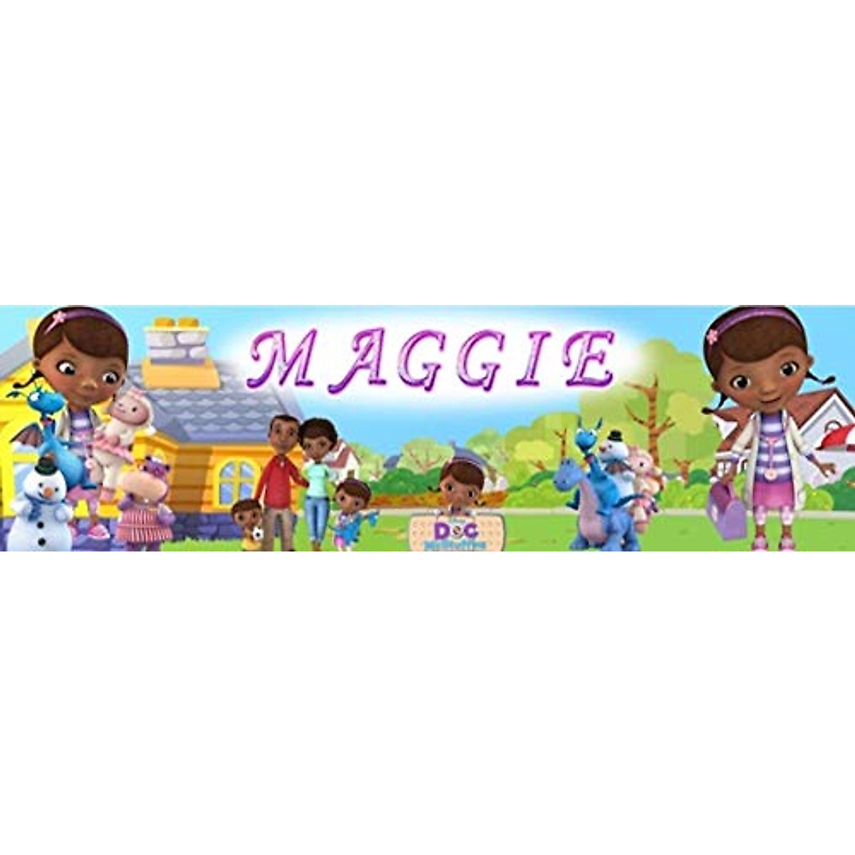 Doc McStuffins #1-8.5"x30" Personalized Name Poster, Customize With Your Child's Name, Birthday Party Banner