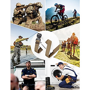 JUKMO Tactical Belt, 2 Pack Military Hiking Rigger 1.5" Nylon Web Work Belt with Heavy Duty Quick Release Buckle (Black+Coyote, Medium-for Waist 36"-42" (Length 49"))