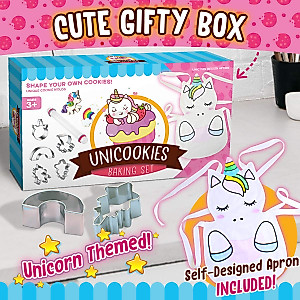 Cheffun Cooking Aprons for Kids - Toddler Apron Kids Chef Hat and Tools Real Cooking Baking Set for Kids for Ages 4 5 6 7 8-12 Years Old Kitchen Accessories Cookies Dress Up Pretend Role Play