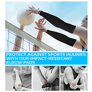 HiRui Elbow Pads Elbow Brace, Basketball Shooter Sleeves Arm Compression Sleeve Collision Avoidance Elbow Pad for Cycling Football Volleyball Baseball, Youth Adult Women Men ((Pair) Black, L)