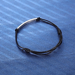 Kvekstio Hamilton Broadway Musical Gifts Engraved Rise Up Black Cord Rope Leather Bracelet Adjustable