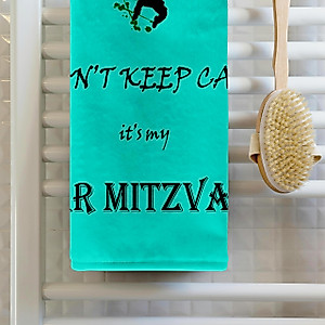 3D Rose I Cant Keep Calm its My bar Mitzvah. turquois. Saying TWL_210355_1 Towel, 15" x 22", Multicolor