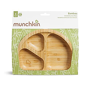 Munchkin® Bambou™ Divided Suction Plate - Eco-Friendly Bamboo Dinnerware for Babies and Toddlers