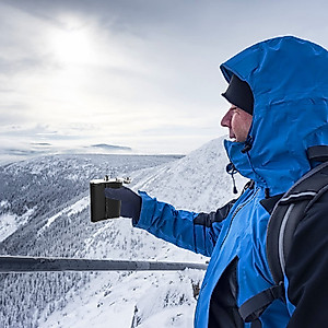 Hip Flask with Funnel, 8 oz Stainless Steel Whiskey Flask Portable Pocket Hip Flask for Men 100% Leak Proof Pocket Flask for Climbing Camping Barbecue Bar Party Drinker Black