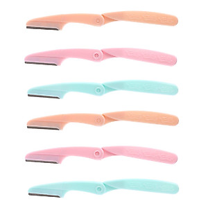 Frcolor 6pcs Eyebrow Razor Shaper Cheek Facial Hair Removers Trimmer for Women Ladies