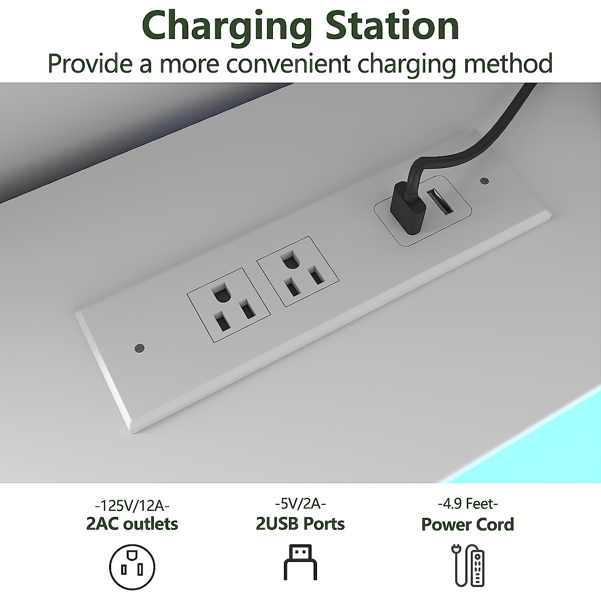 Gyfimoie 6 Drawer Dresser with Power Outlet, Chest of Drawers with LED Light, Modern Dresser with Open Storage Cubby, Double Wide Dresser Organizer for Bedroom, Living Room, Entryway, Hallway
