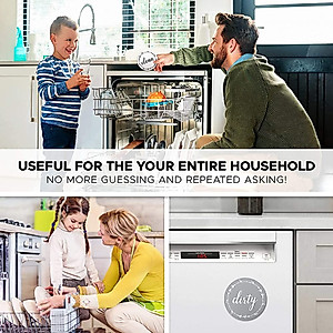 InfantLY Bright Dishwasher Dirty/Clean Magnet Sign Indicator Stickers, 3.5inch Round Universal Double Sided Flip Dish Washer Refrigerator Reversib k006 k006