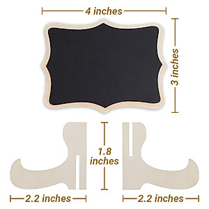 Mini Chalkboard Signs, 20 Pack Framed Small Chalkboard Labels with Easel Stand, Wooden Blackboard for Table Numbers, Food Signs, Wedding Signs, Message Board, Place Cards and Event Decorations