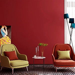 Micpolo 15.7" x 118" Thicken Red Wallpaper Red Contact Paper Solid Color Peel and Stick Wallpaper Matte Red Contact Paper for Cabinets Self Adhesive Wallpaper for Kitchen Countertops Wall