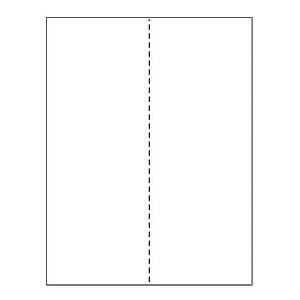 Reskid 50-Sheet Pack Of 110LB White Cardstock Thick Perforated Paper, 8.5x11 With 2 Per Page - 4.25x11 - Blank Heavy Weight Cover Card Stock - 50 Sheets With 100 Cards (2up - 4.25x11)