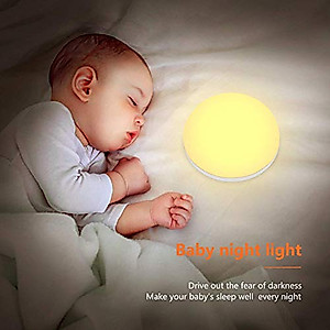 OOWOLF LED Night Lights for Kids Rechargeable Bedside Lamp with Color Changing Mode Dimmable Touchable Ambient Light for Reading, Sleeping, and Relaxing