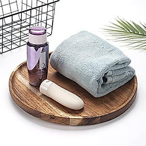 Round Wood Tray, Acacia Wooden Serving Tray, Serving Platter, Appetizer Charcuterie Board, Tray Organizer for Kitchen/Countertop, 13.8 x 13.8 x 0.8 inch