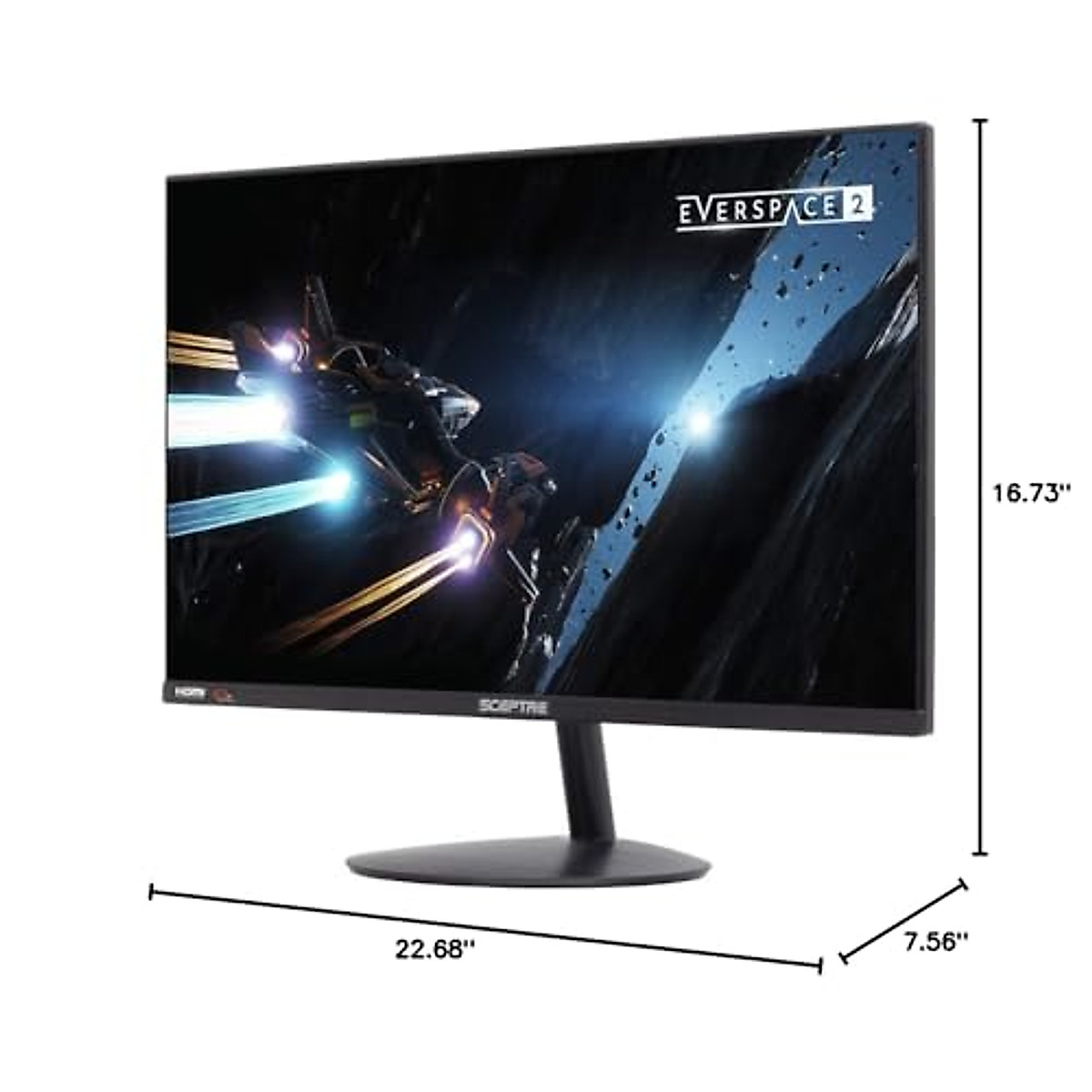 Sceptre 24" 75Hz Full HD 1080P LED Monitor HDMI VGA Build In Speakers, Brushed Black 2019 (E248W-19203RS)