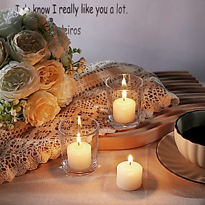 DARJEN Votive Candle Holders Set of 12 - Glass Votives Holder - Clear Floating Tealight Candle Holder Bulk for Table Centerpieces & Wedding Decor