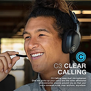 JLab JBuds Work Wireless Headset with Microphone - Over Ear Computer Headsets, Wired or Wireless Headphones with 60+ Playtime - Multipoint Bluetooth Headset for Laptop, Teams - Office Headset with Mic