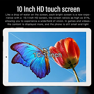 Pomya 2 in 1 Tablet, 10.1Inch 1920x1200 HD Display Android 11 Tablet with Mouse Keyboard, 4GB 64GB, Support 128GB Expand, 8MP 16MP Camera, 8800mAh Dual SIM Office Tablet (Gold)