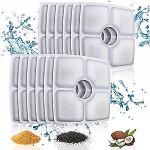 ITidyHome 12 Pack Cat Water Fountain Filters of Pet Fountain Replacement Filter, for Most 84oz/2.5L Automatic Pet Cat Dog Water Fountain Dispenser