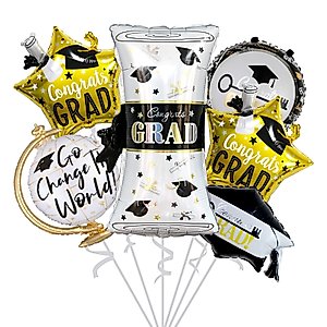 BACOKEY 6Pcs Congrats Balloons for Graduation Decorations Class of 2024 Graduation Party Decorations for College High School Graduation Party Graduation Decorations