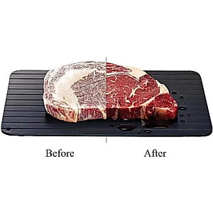 Magic Thawing Plate to Fast Defrost Tray Nonstick Aluminum Meat Fish Defrosting Plate Board Tray for Frozen Food (29.5x20.5x0.2cm)