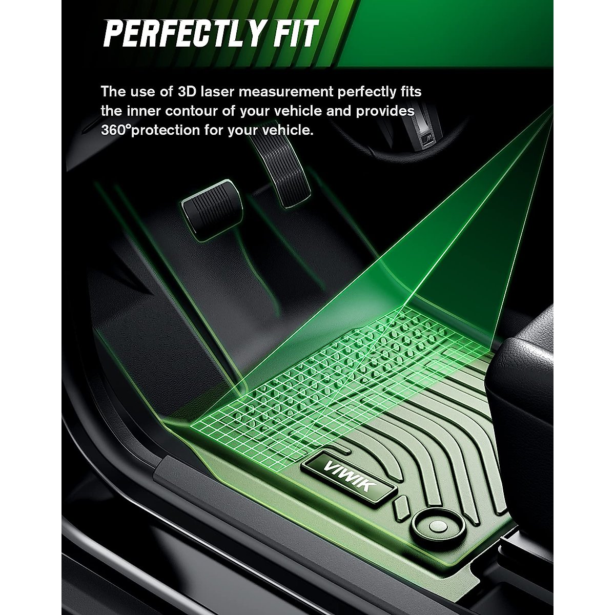 VIWIK Floor Mats Compatible for 2012-2018 Focus, Car Mats All Weather Protection Floor Liners Full Set Include 1th and 2nd Row Front & Rear, TPE Black