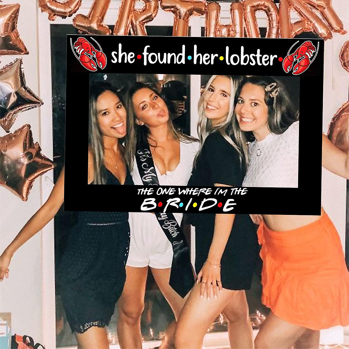 Bridal Shower Bachelorette Photo Booth Props Decorations Friend Themed Photo Booth Props SHE Found HER Lobster Bachelorette Party Supplies Bridal Shower