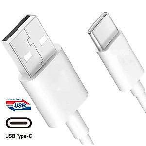 OEM Adaptive Fast Charger for Samsung SM-T510 15W with Certified USB Type-C Data and Charging Cable. (White 3.3FT 1M Cable)