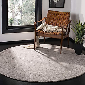 SAFAVIEH Abstract Collection Area Rug - 6' x 9', Ivory & Beige, Handmade Wool & Viscose, Ideal for High Traffic Areas in Living Room, Bedroom (ABT141D)