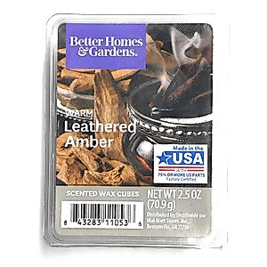 Better Homes & Gardens Scented Wax Cubes, 2.5 oz (Warm Leathered Amber, 2.5 Oz)