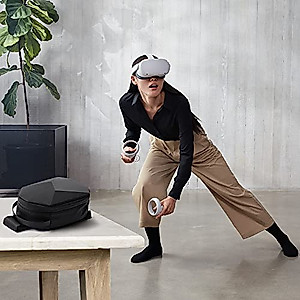 Ainiv Hard Carrying Case for Oculus Quest 2 VR Headsets and Controllers Acessories Protective Waterproof Crossbody Shoulder Chest Backpack Fit for Elite Strap with Storage Bag