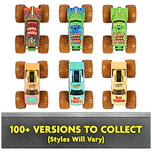 Monster Jam, Mystery Mudders 2-Pack Monster Trucks, Official 1:64 Grave Digger and Blue Thunder Die-Cast Vehicles, Wash to Reveal (Styles Will Vary)