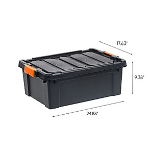 IRIS Heavy Duty Plastic Storage Bins with Durable Lid and Secure Latching Buckles (47 qt. - 4 Pack)