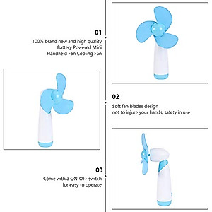 Homoyoyo Portable Fan 2pcs Adjustable Held Fans, Design- Quality & Foam Blue, Hand Use Lovely Summer Not Operated: Fan,portable Fan, Powered, Cooling Men and Stylish Fan Portable Indoor Fans Desk Fan