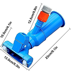 Andmax Pool Jet Vacuum Cleaner, Handheld Pool Leaf Vacuum with 5-Section Pole and Filter Bag, Pool Vacuum Brush, Ideal for Above Ground Pool Spa Pond Hot Tub & Fountains (No Garden Hose Included)