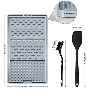 Coomazy Dog Lick Mat, Dog Slow Feeder, Boredom and Anxiety Reducer, Non-Slip Design Lick Mat for Dogs and Cats, Suitable for Yogurt, Peanut Butter and Liver Paste, Non-Toxic, Blue, L